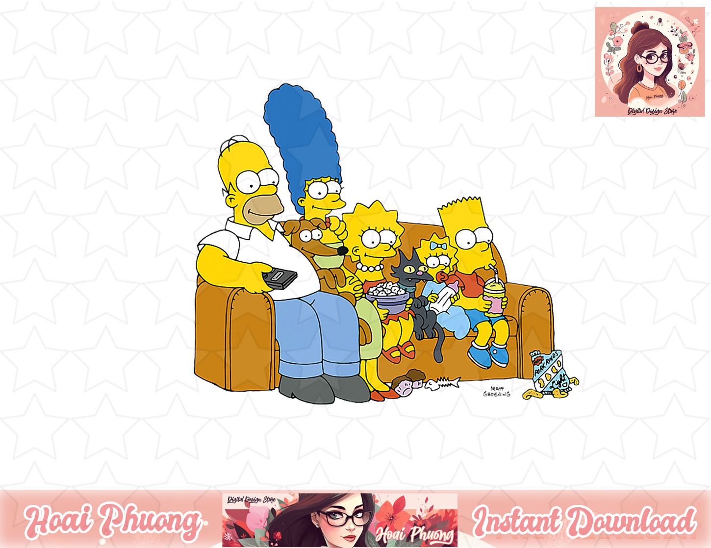 The Simpsons Family Couch Gag png, instant download | Inspire Uplift