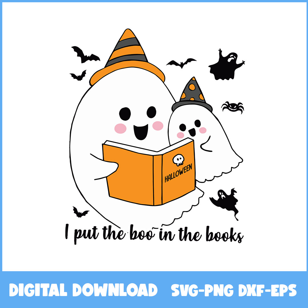 I Put The Boo In The Book Svg, Book Svg, Ghost Svg, Hallowee | Inspire ...