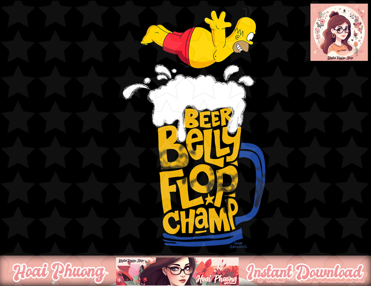 The Simpsons Homer Beer Belly Flop Champ png, instant downlo | Inspire ...