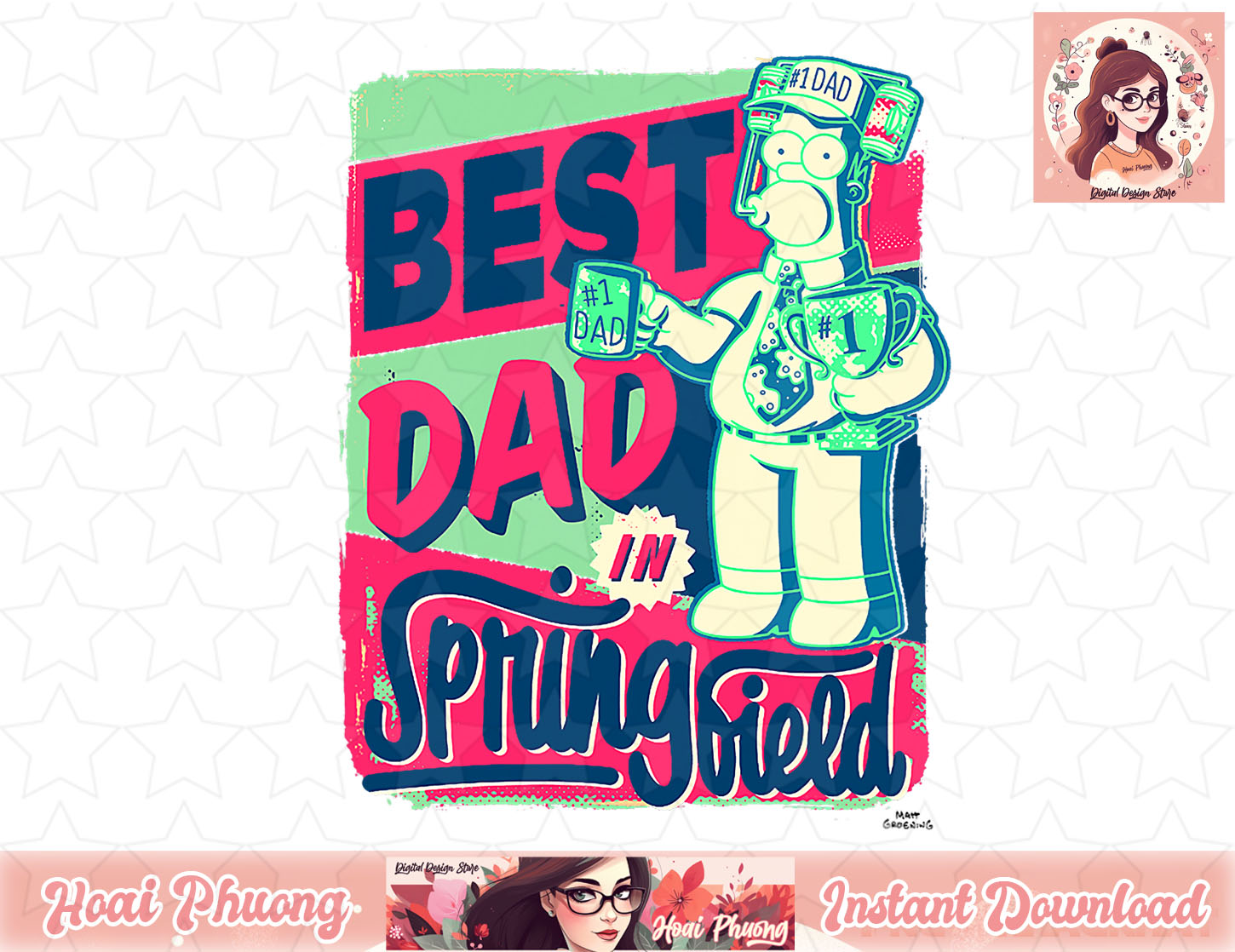 The Simpsons Homer Best Dad In Springfield png, instant down | Inspire ...
