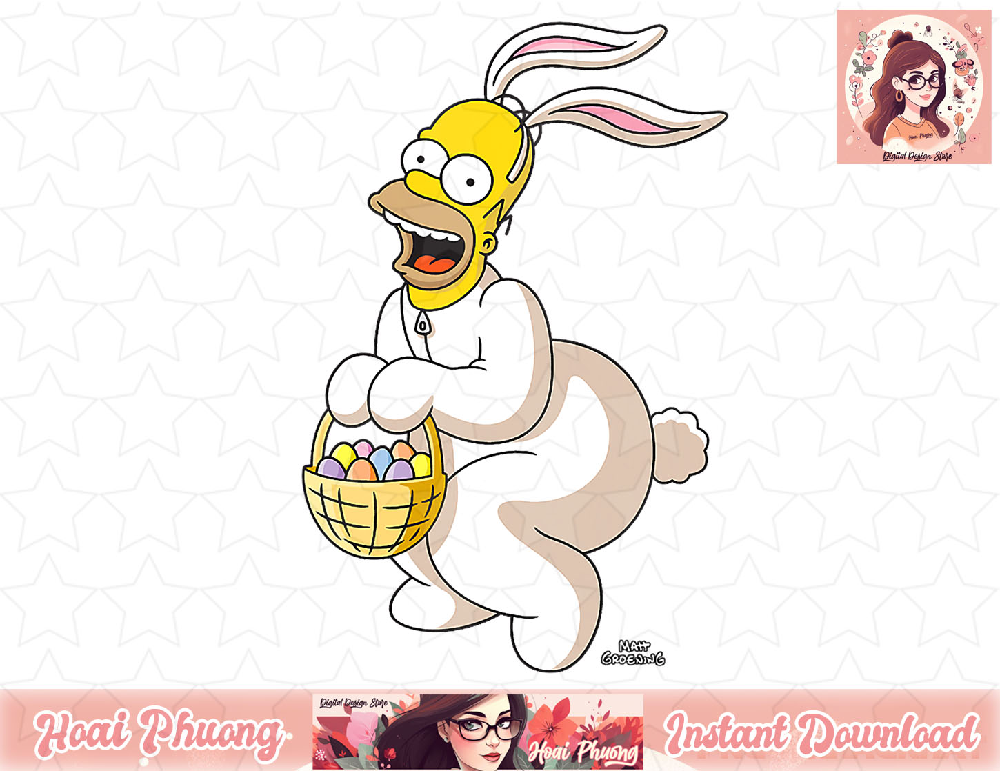 The Simpsons Homer Simpson Easter Bunny png, instant downloa | Inspire ...