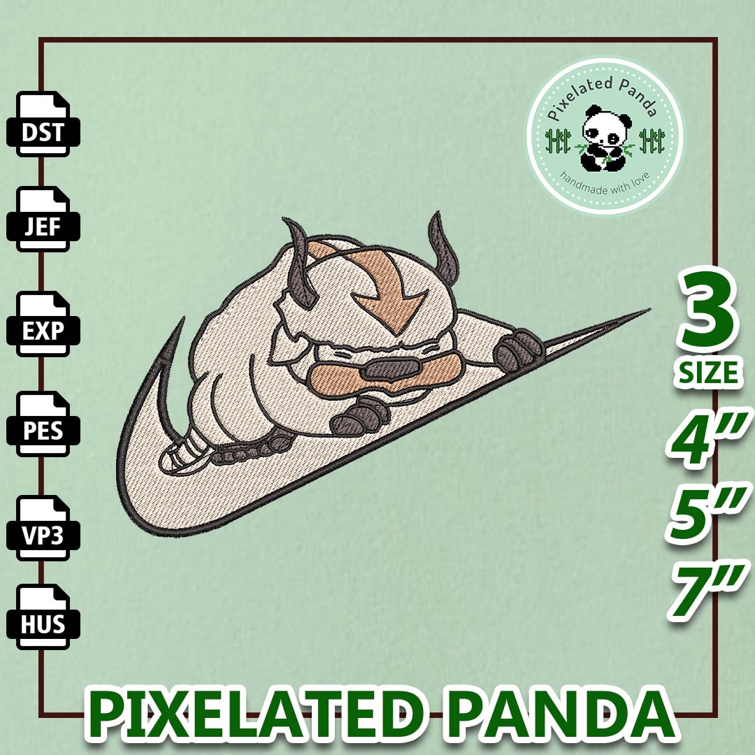 NIKE Appa Embroidery Design File, Avatar The Last Airbender | Inspire ...