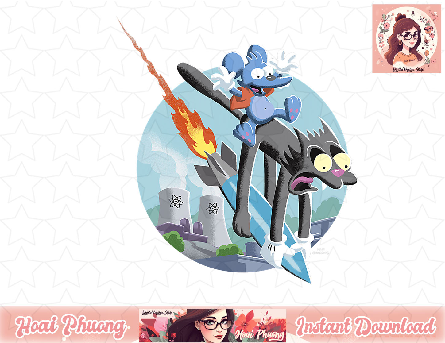 The Simpsons Itchy & Scratchy Missile Ride C2 png, instant d | Inspire ...
