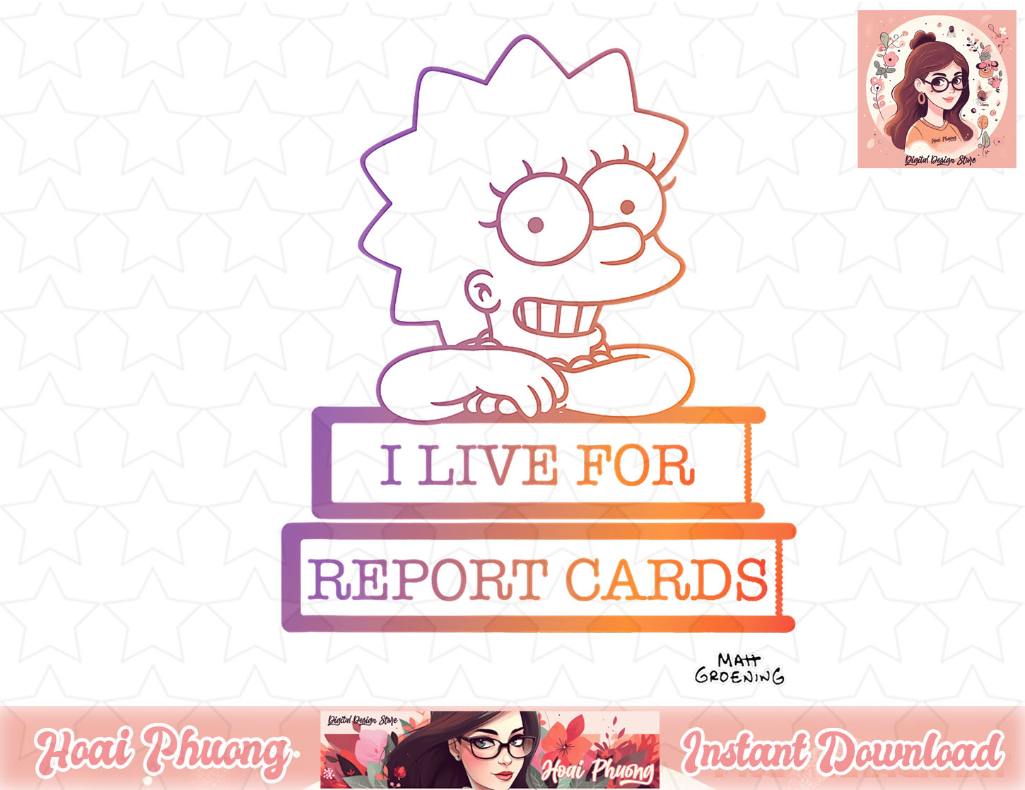 The Simpsons Lisa I Live For Report Cards png, instant downl | Inspire ...