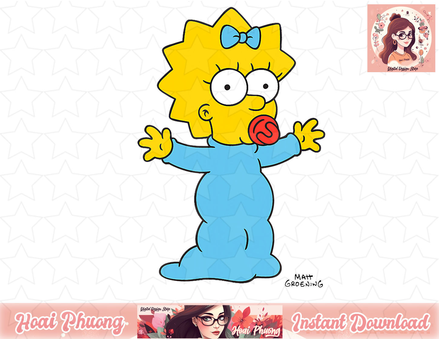The Simpsons Maggie Needs A Hug png, instant download | Inspire Uplift
