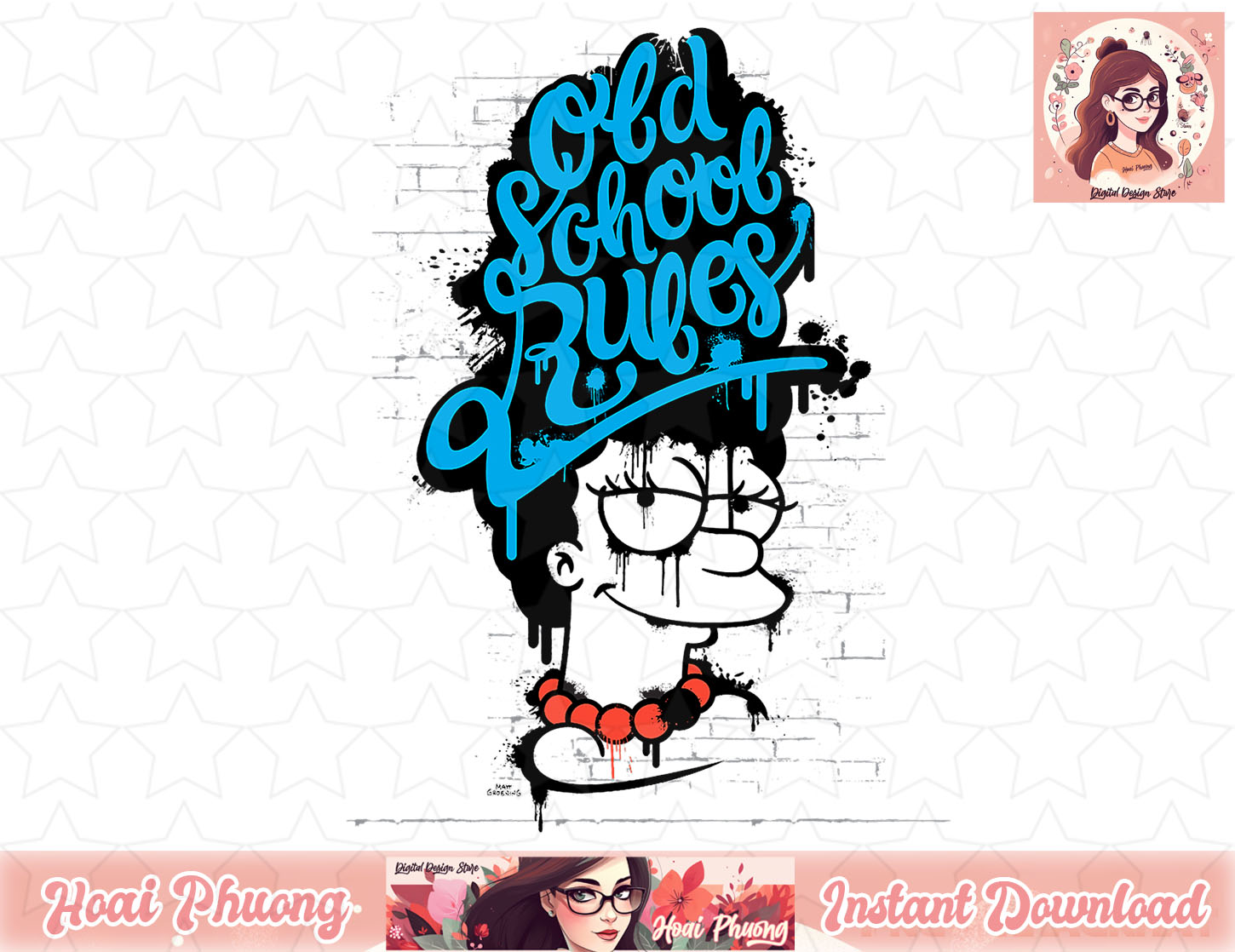 The Simpsons Marge Old School Rules Graffiti png, instant do - Inspire ...