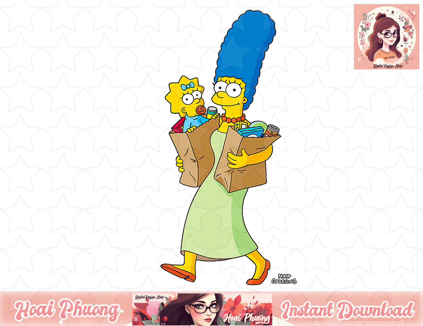 The Simpsons Marge Simpson and Maggie Grocery Run png, insta | Inspire ...