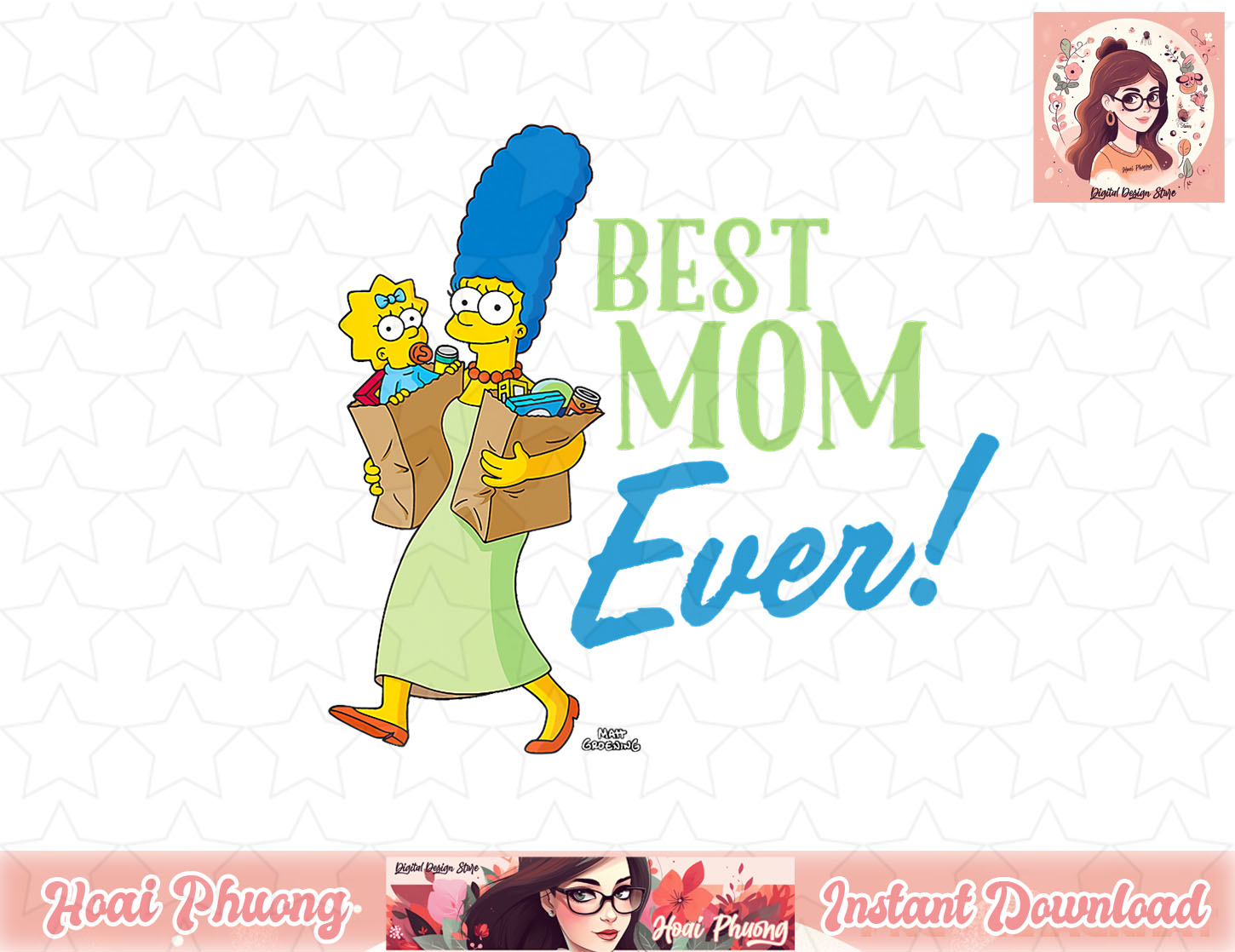 The Simpsons Marge Simpson Best Mom Ever png, instant downlo - Inspire ...
