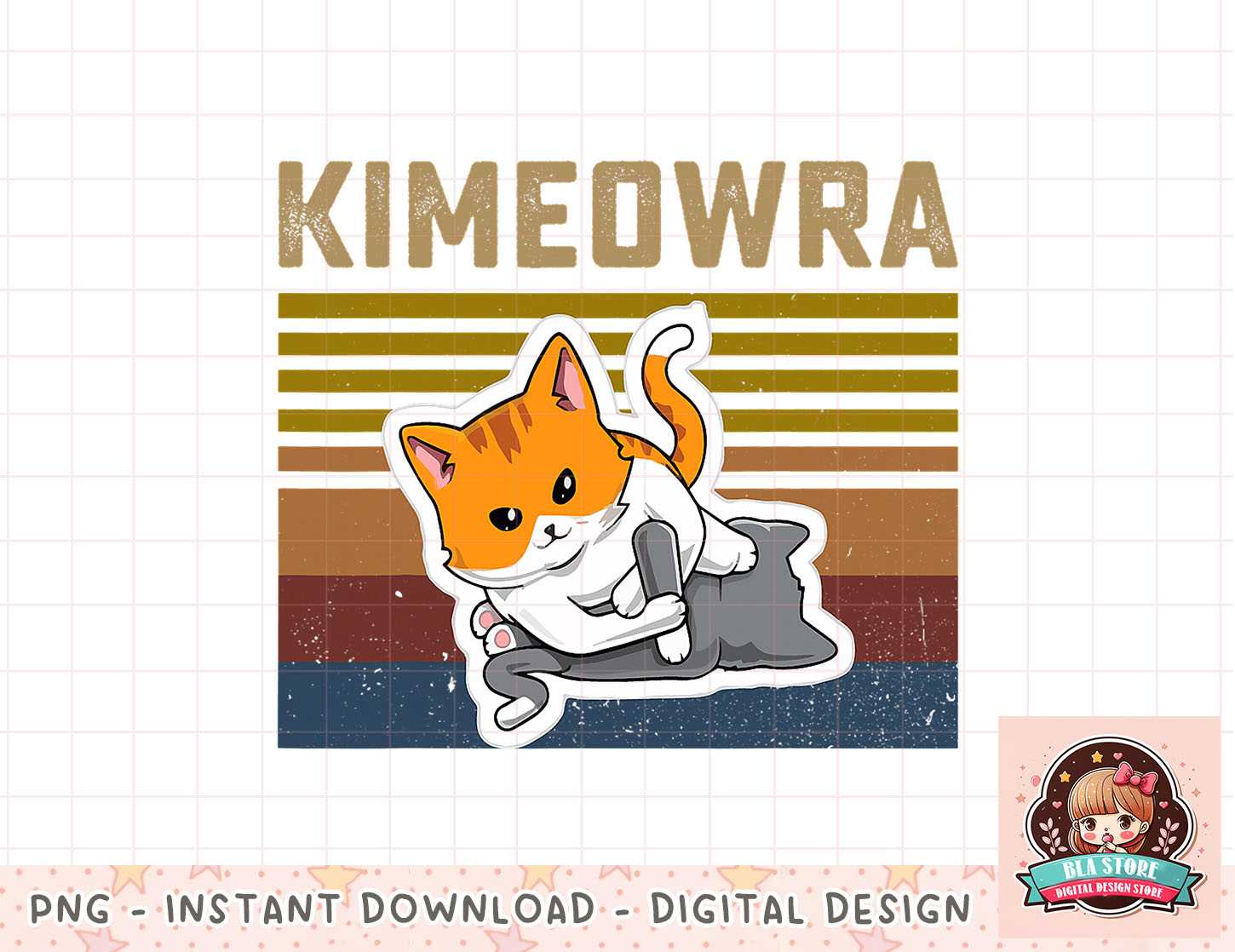 Vintage Kimeowra JIU JITSU Kimura n Kawaii Kimeowra Cat png, | Inspire Uplift
