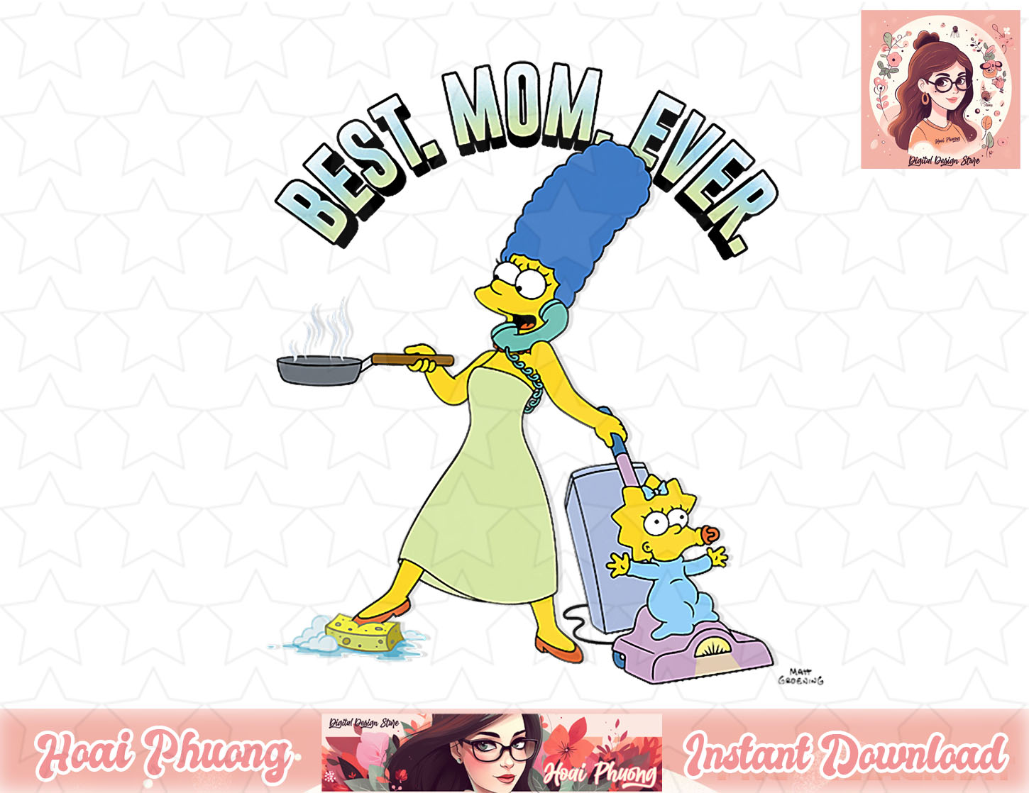 The Simpsons Mother s Day Marge Best Mom Ever png, instant d | Inspire ...