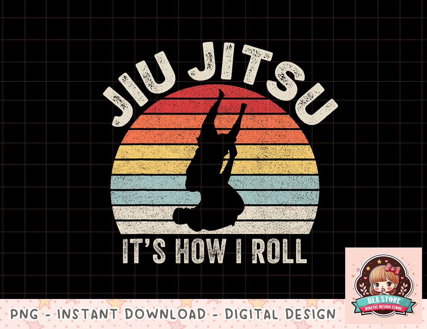 Vintage Retro Jiu Jitsu Its How I Roll png, instant download - Inspire ...