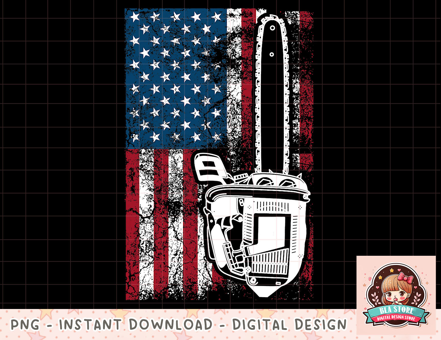 Vintage US Flag Chainsaw Cute Woodworker Funny Logger Gift | Inspire Uplift