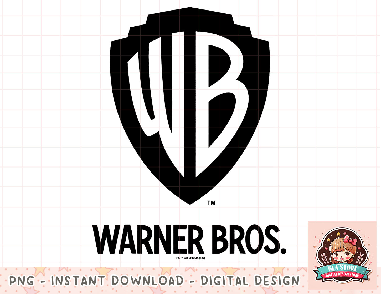 Warner Brothers WB Blue Logo C2 png, instant download, digit | Inspire ...