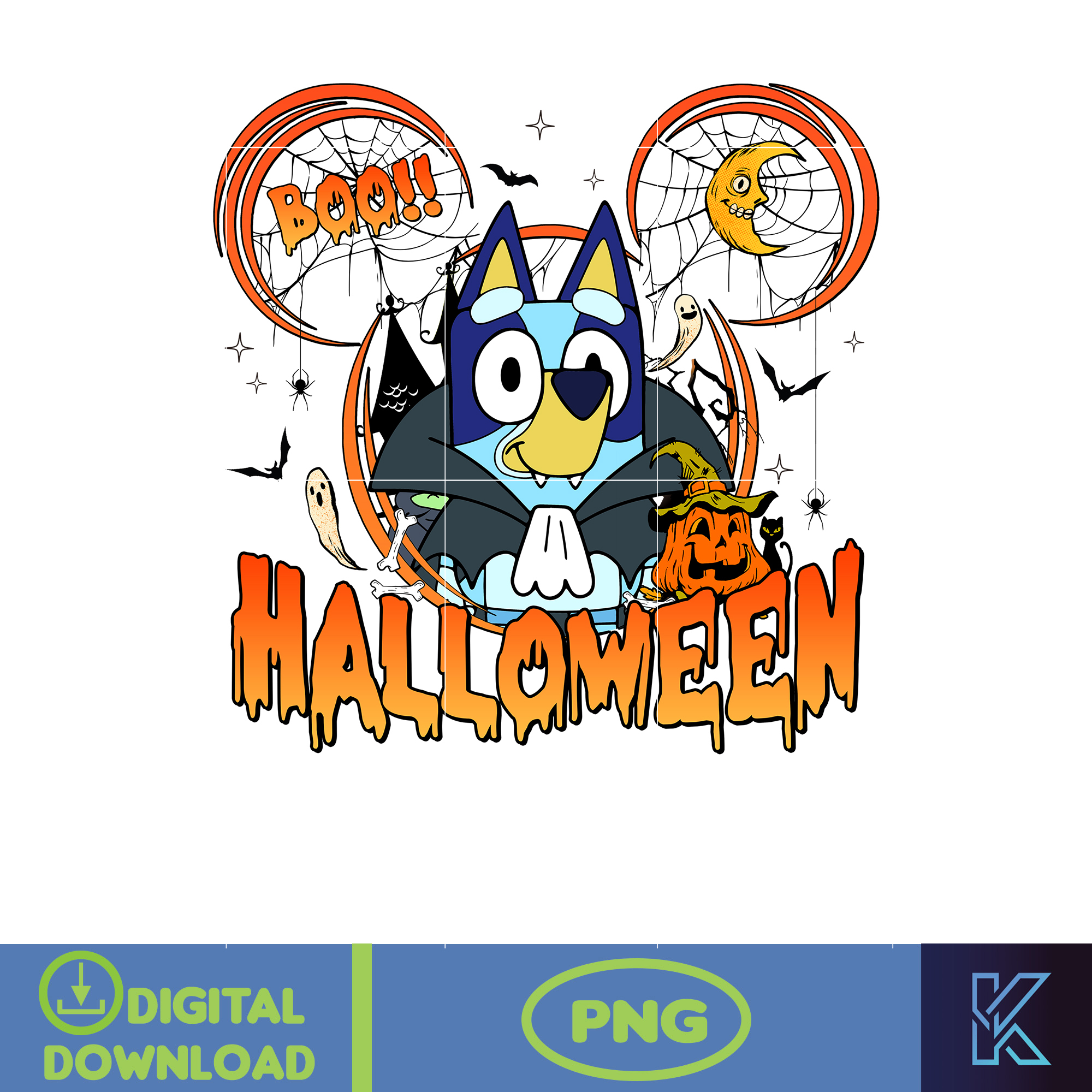 Bluey Halloween PNG, Bluey Matching Family Halloween Insatnt - Inspire ...