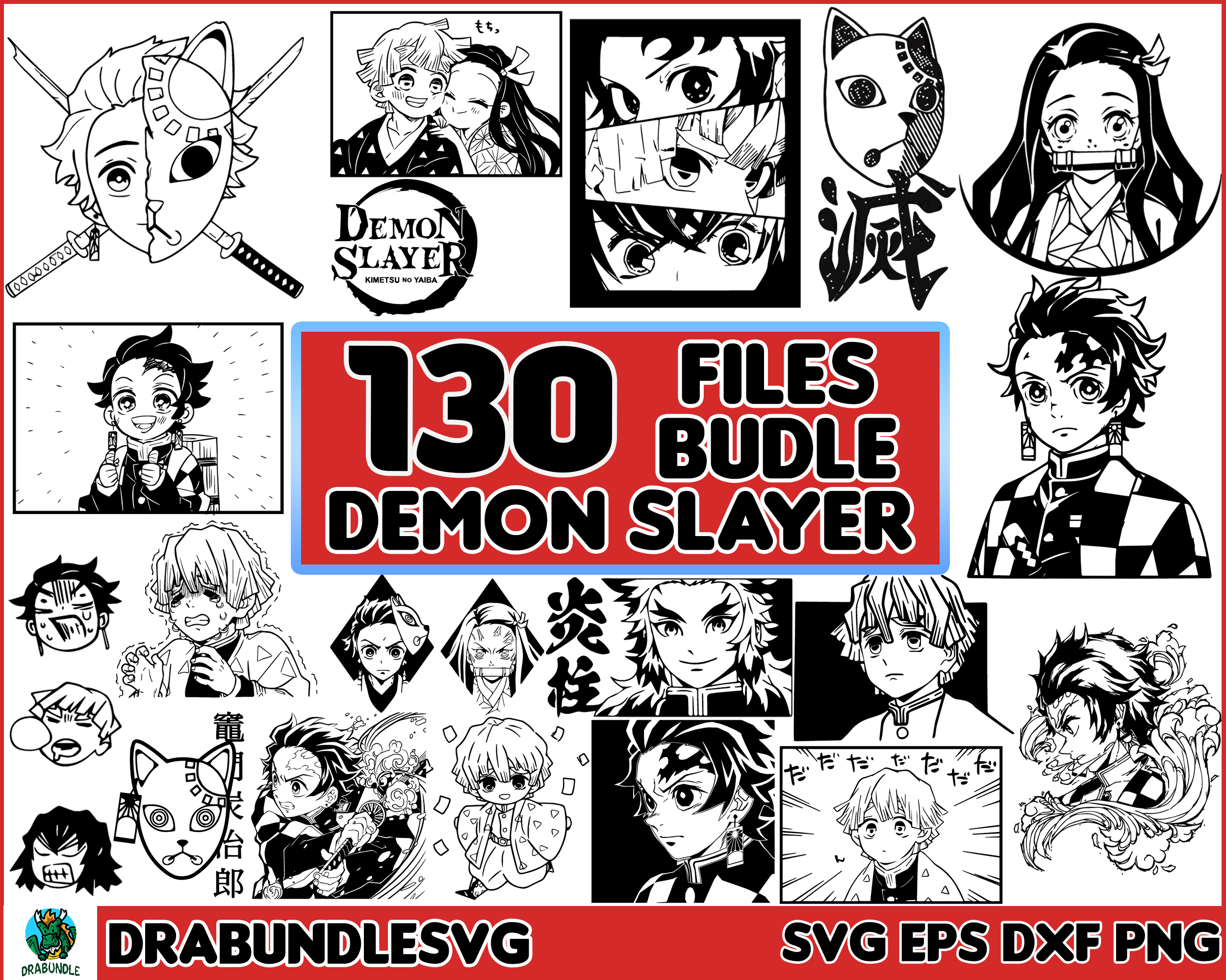 20 Designs Demon Slayer Bundle SVG, Demon Slayer Svg, Nezuko - Inspire ...