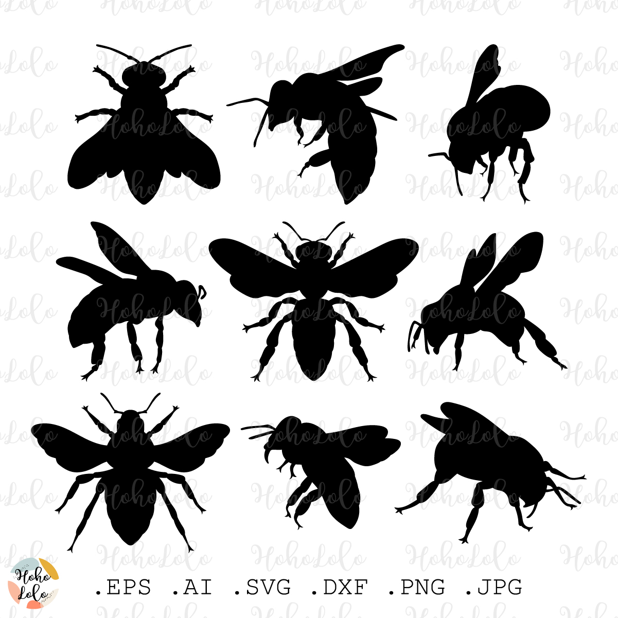 Bee Svg, Wasp Svg, Bee Silhouette, Bumblebee Svg, Wasp Cricu | Inspire ...