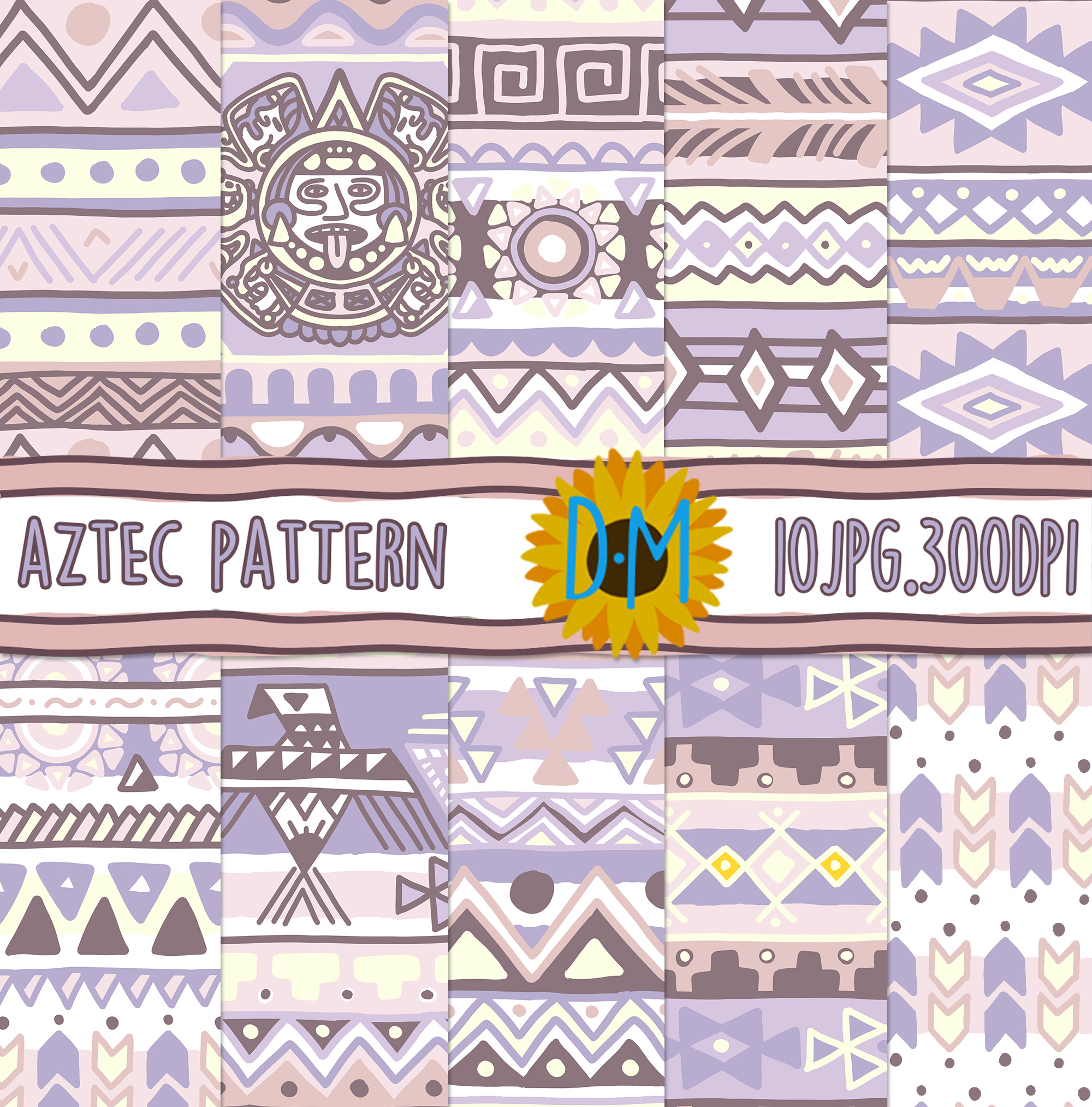 Aztec Digital Paper set Aztec seamless pattern Aztec | Inspire Uplift