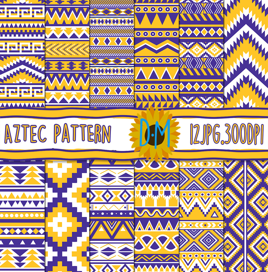 Aztec Digital Paper set Aztec seamless pattern Ikat | Inspire Uplift