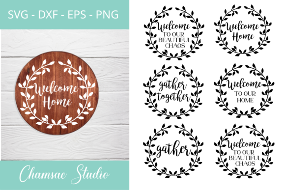 Farmhouse Wreath Wood Round Bundle Svg Farmhouse Wreath Wood | Inspire ...
