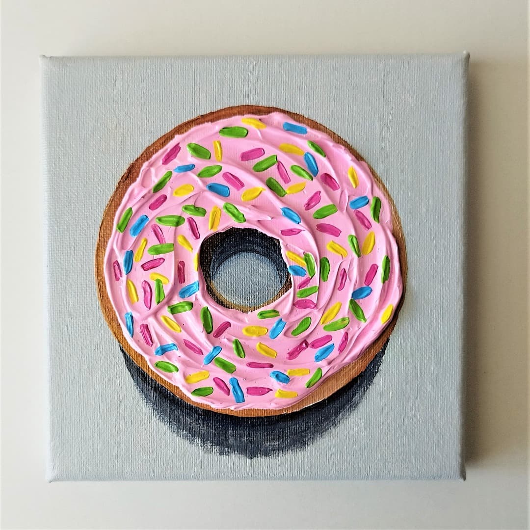 Textured Acrylic Painting Donut Decoration for Your Kitchen | Inspire ...