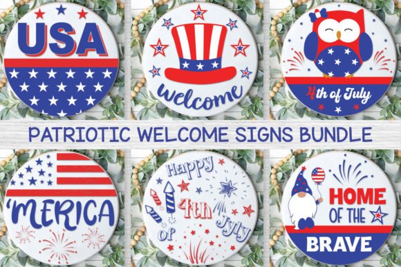Patriotic Welcome Signs Bundle Svg Patriotic Welcome Signs B | Inspire ...