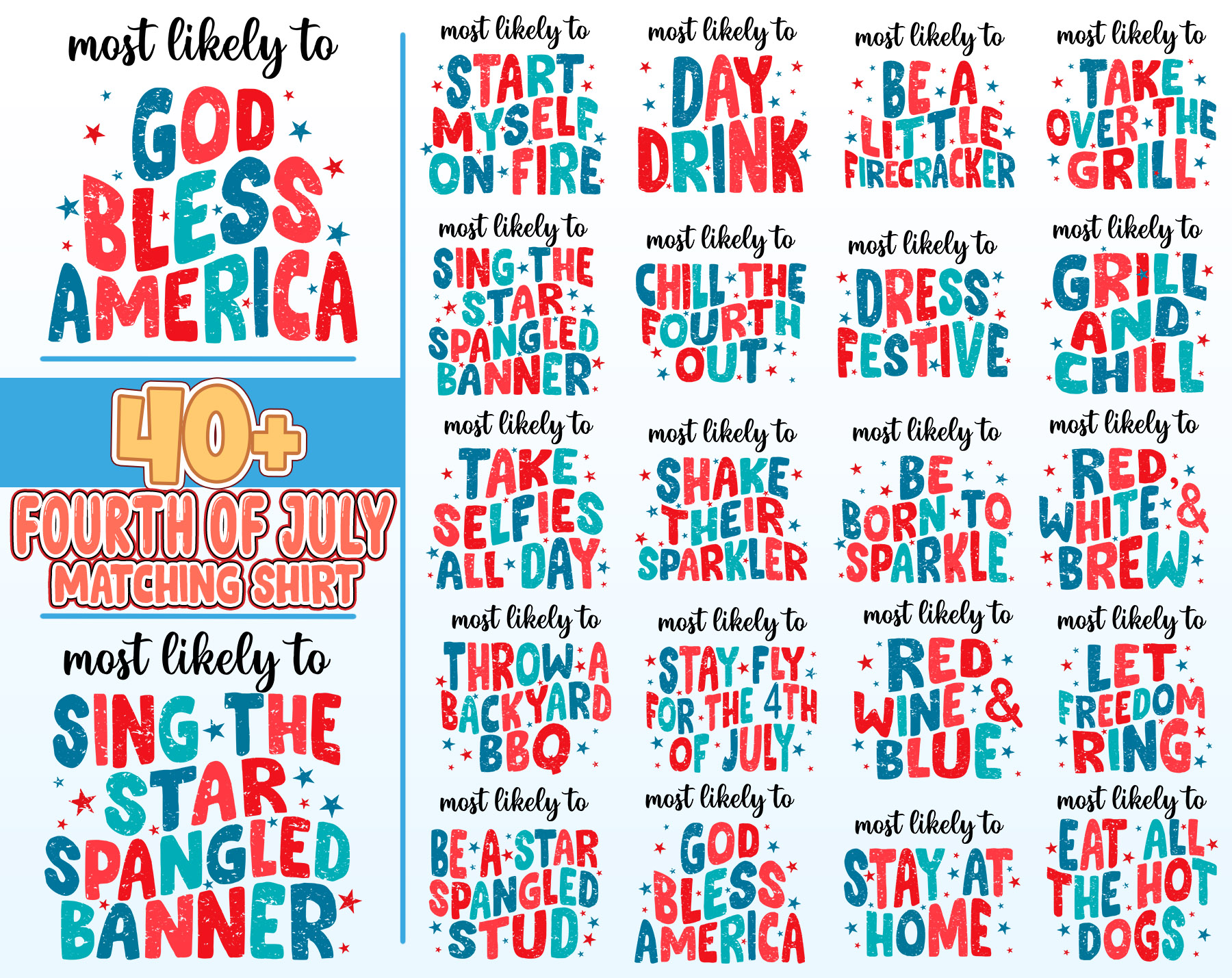 4th Of July Matching Family Shirt Png Bundle, Happy Fourth O - Inspire ...