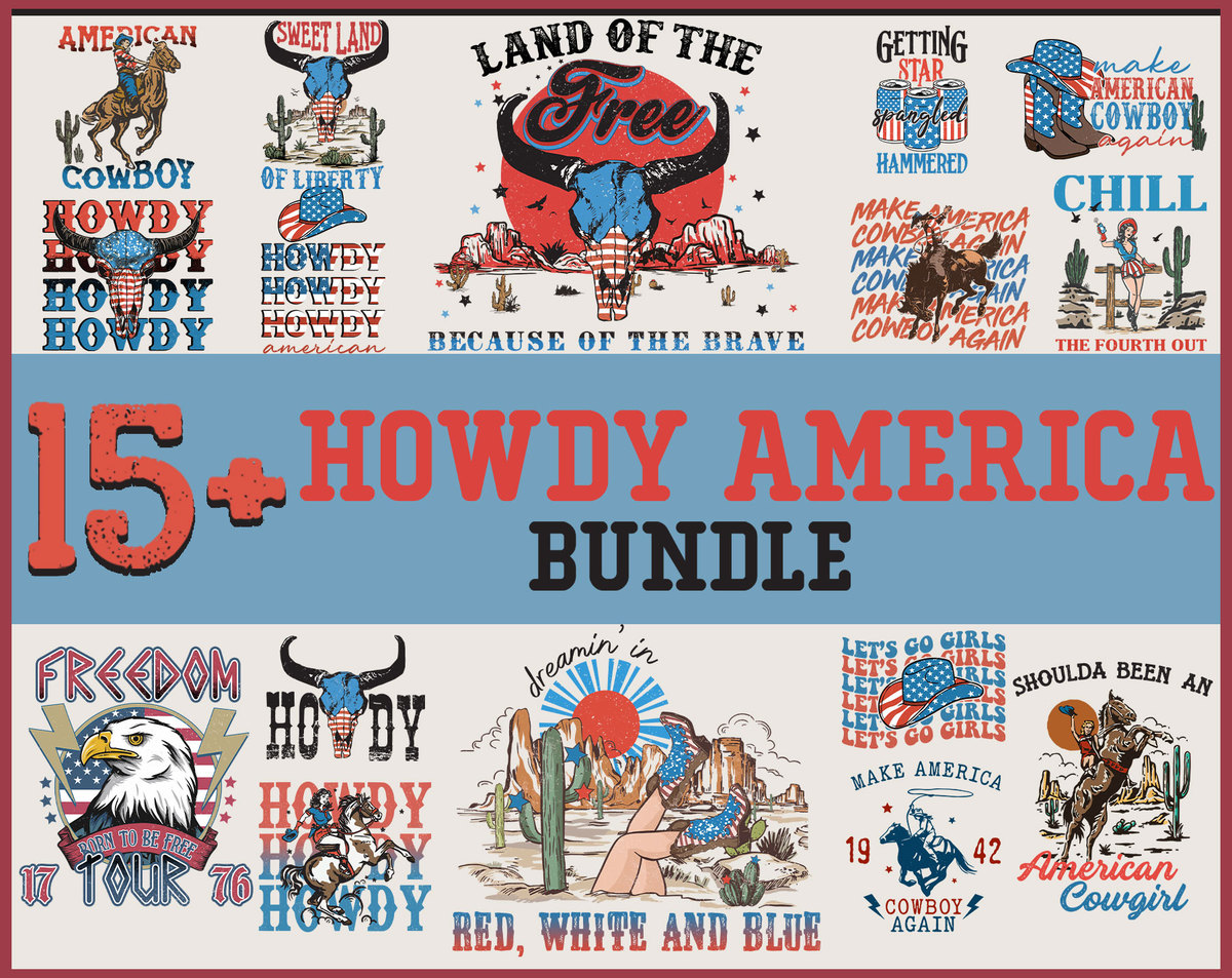 American Cowboy PNG Bundle, Howdy Png, Patriotic Cowboy Png, - Inspire ...