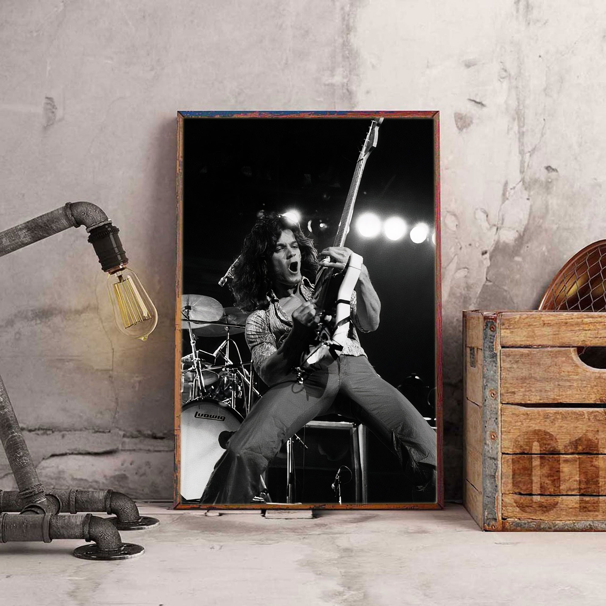 Eddie Van Halen Poster, Rockstar Eddie Poster, Hard Rock Pos | Inspire ...