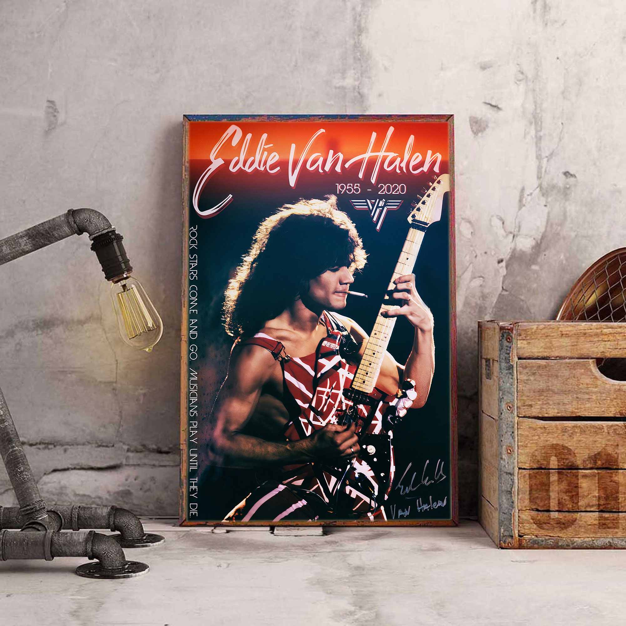 Eddie Van Halen Poster, Eddie Van Halen Guitar Genius Poster - Inspire ...
