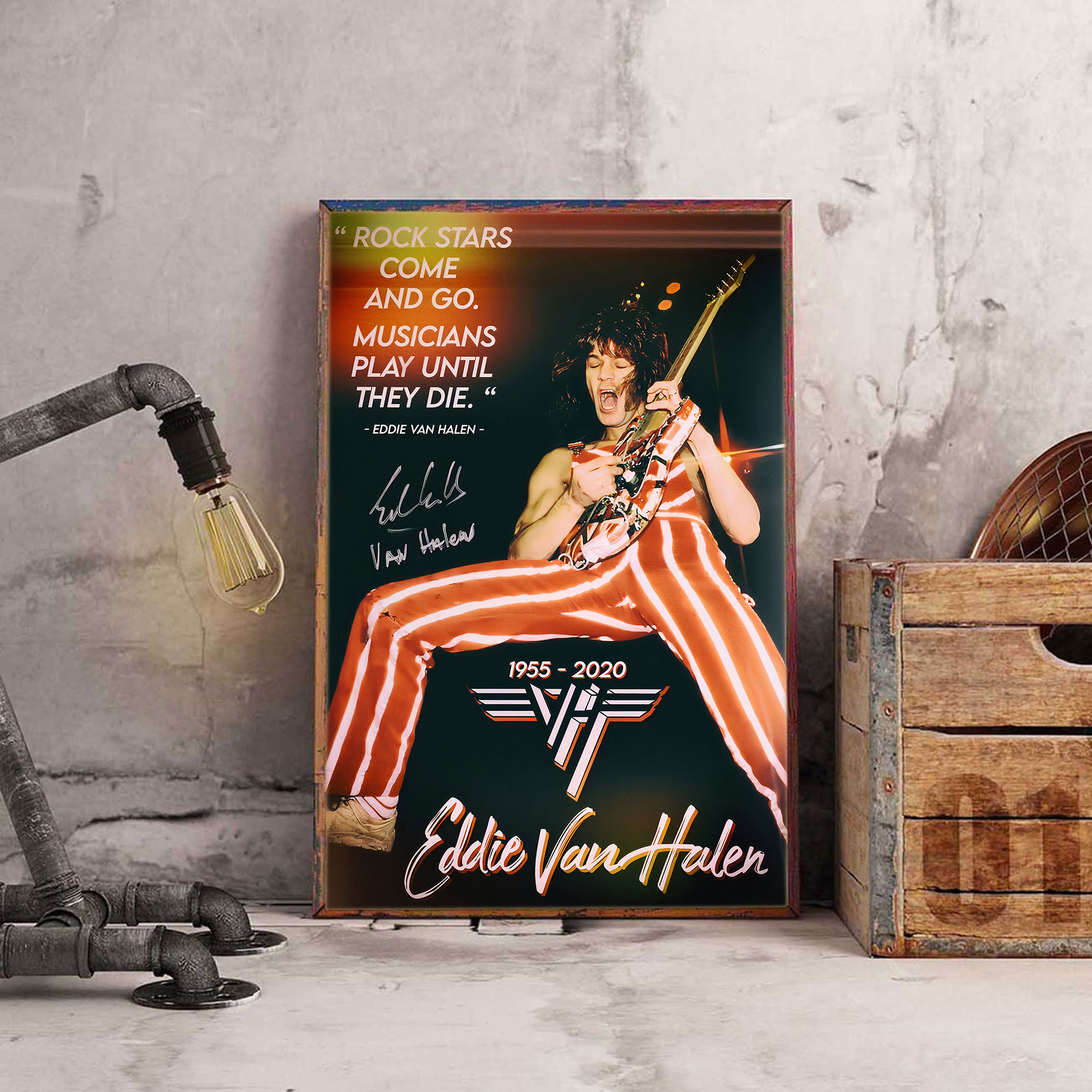Eddie Van Halen Poster, Eddie's Enduring Music, Hard Rock Po - Inspire ...