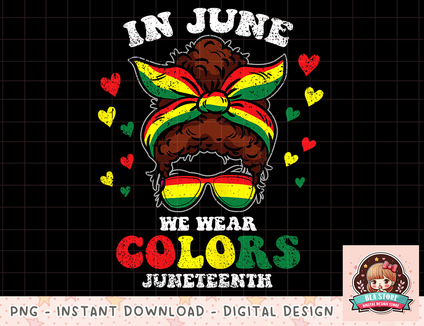 Womens Afro Messy Bun Juneteenth Cute Black History African - Inspire ...