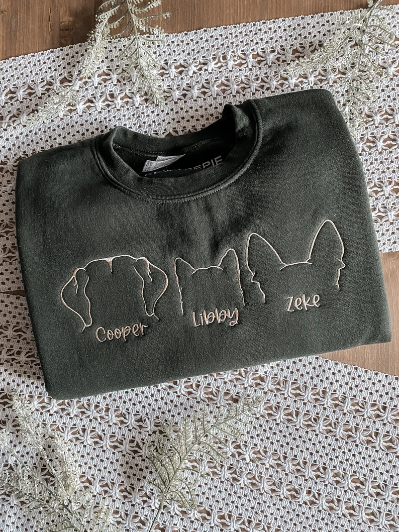 EMBROIDERED Dog Ears with Personalized Names | Custom Dog Ea | Inspire ...