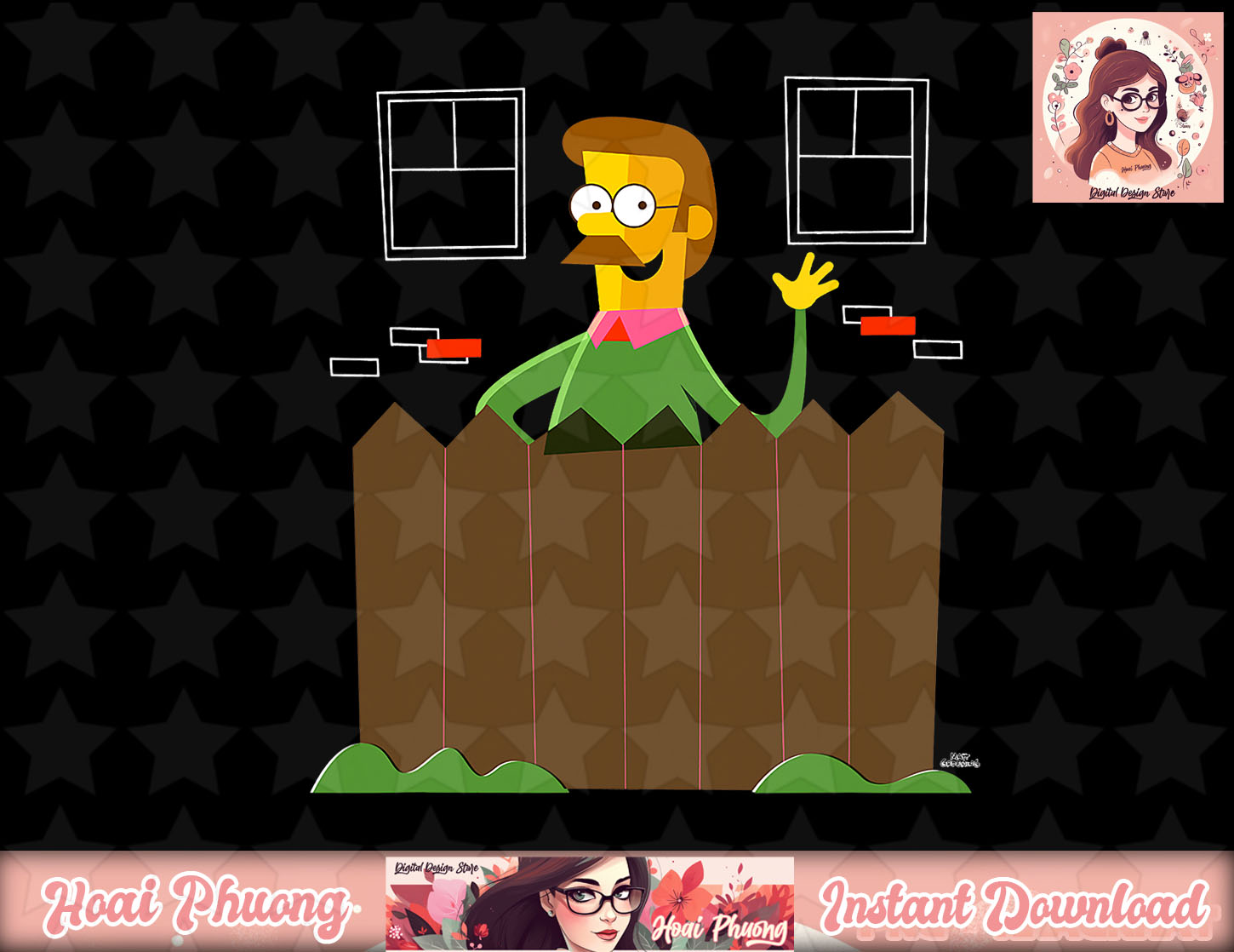 The Simpsons Ned Flanders png, instant download - Inspire Uplift