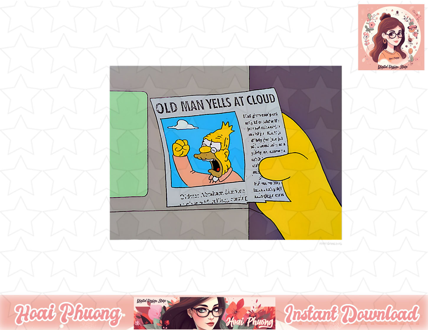 The Simpsons Old Man Yells At Cloud Newspaper V1 png, instan | Inspire ...
