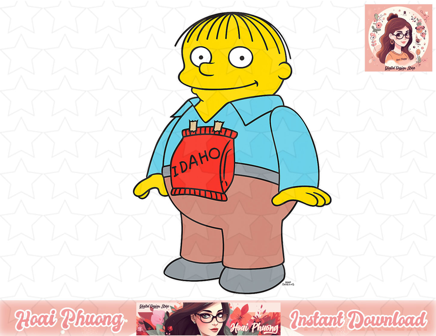 The Simpsons Ralph Wiggum Idaho png, instant download | Inspire Uplift