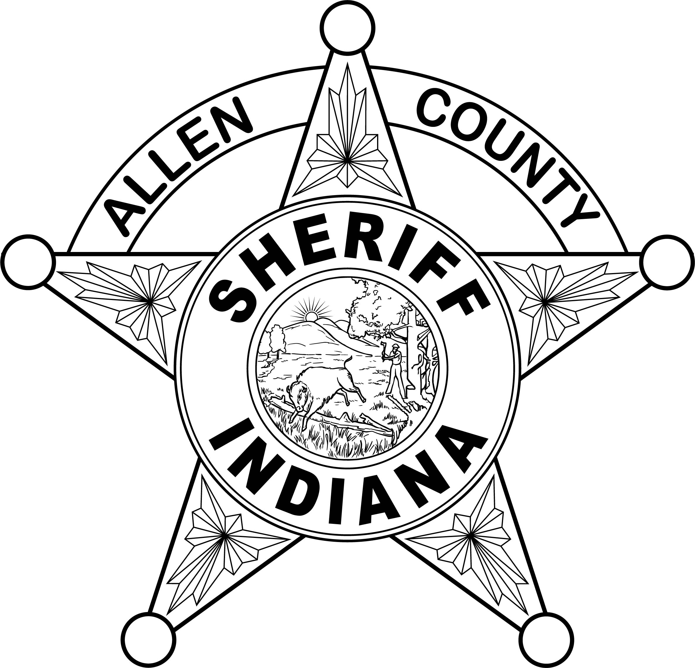 INDIANA SHERIFF BADGE ALLEN COUNTY VECTOR FILE Black white v | Inspire ...