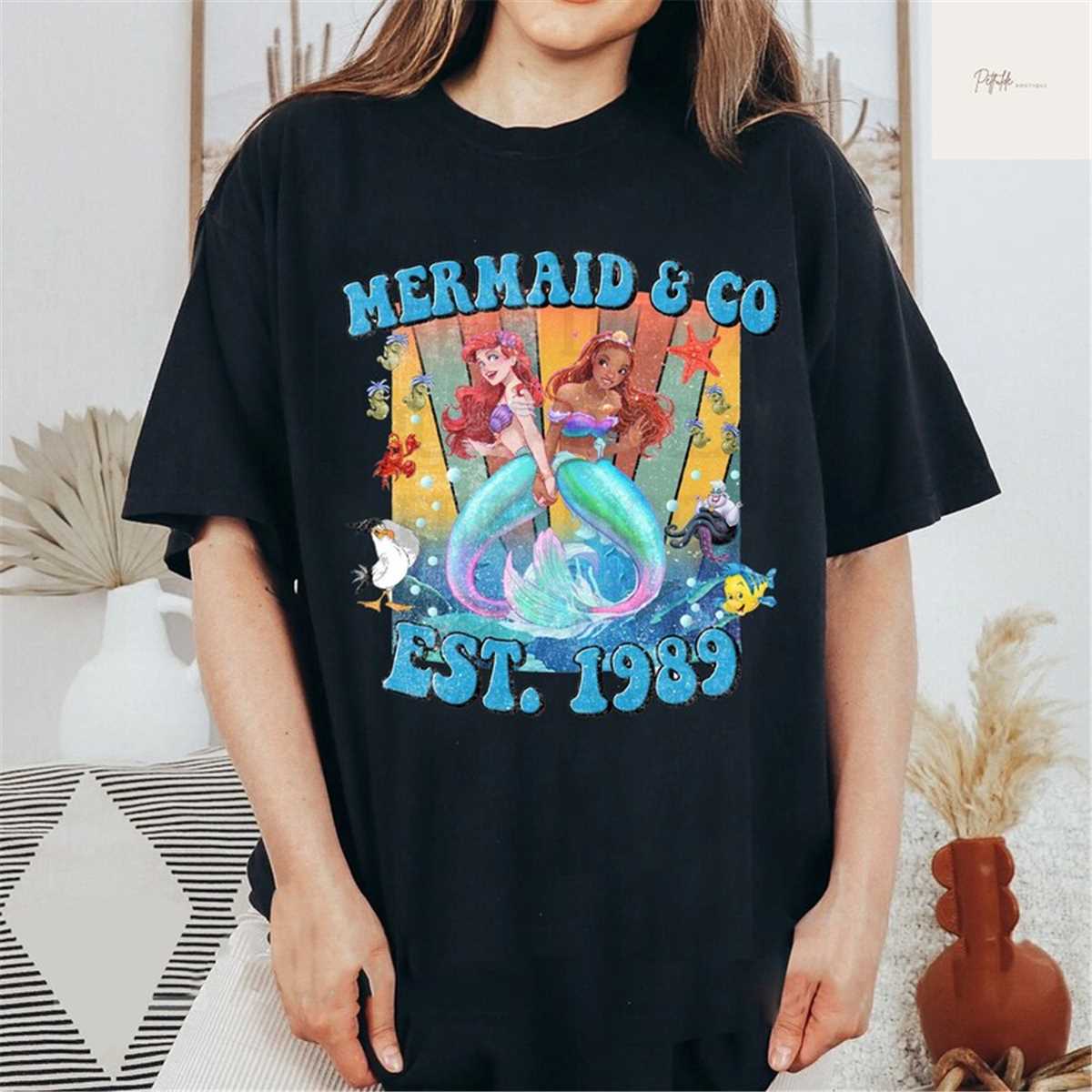 Little Mermaid Princess Tiana Shirt, Sea Animals Png, Retro | Inspire ...