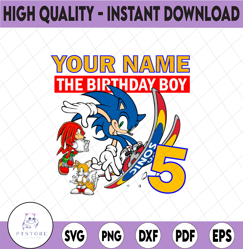 Sonic and Friends Birthday Digital Design, Personalize Birth | Inspire ...