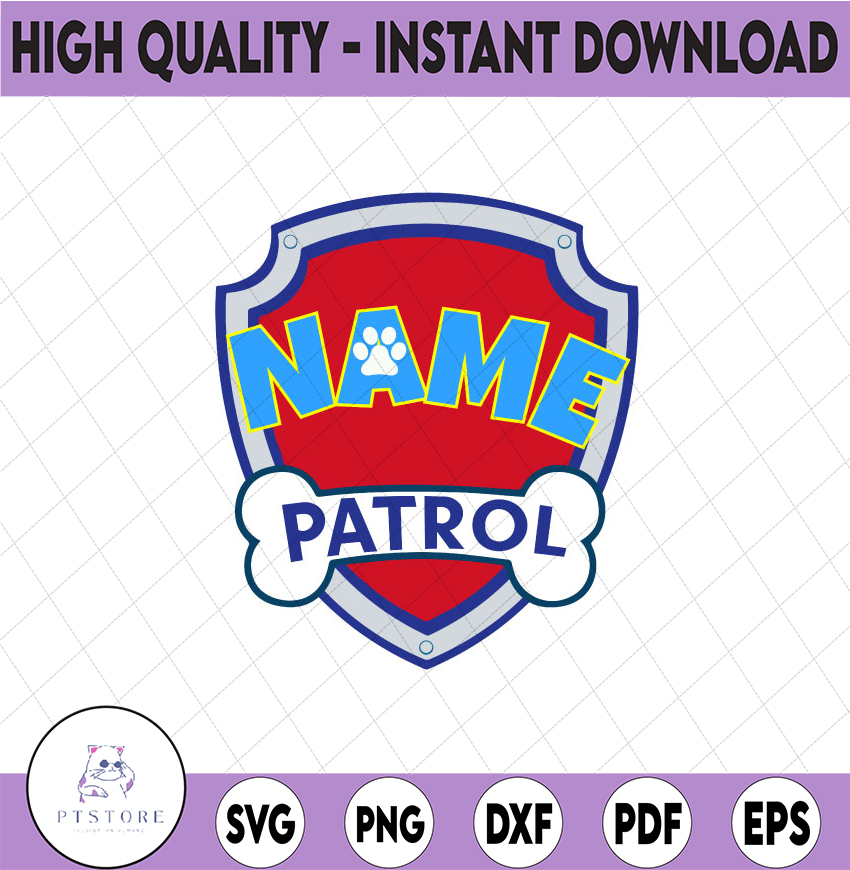 Custom Name Patrol logo, Personalized Name patrol clipart, c - Inspire ...