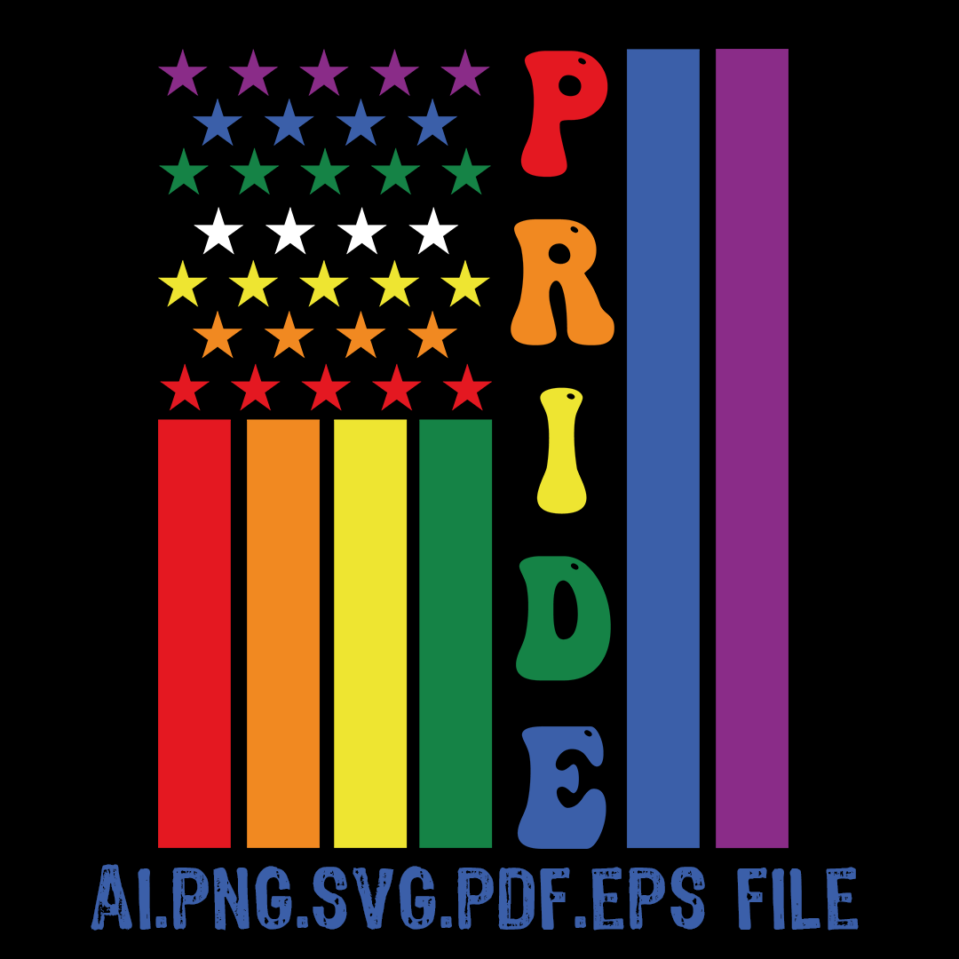 LGBT AMERICAN PRIDE FLAG Vector Digital file Ai,PDF,PDF,SVG, - Inspire ...
