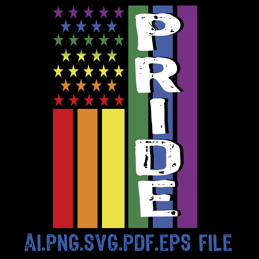 LGBT AMERICAN PRIDE FLAG Vector Digital file Ai,PDF,PDF,SVG, - Inspire ...