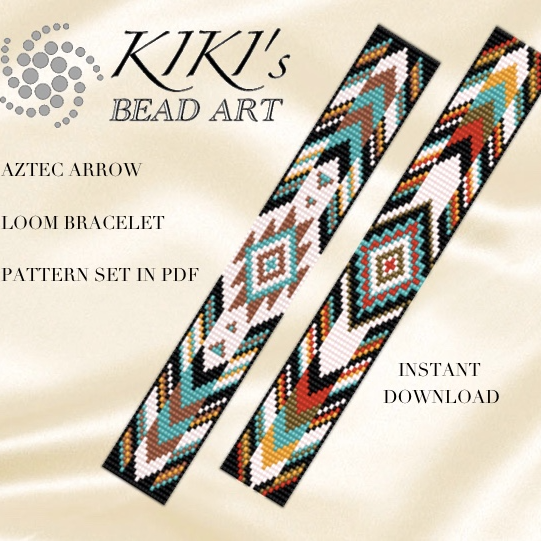 Aztec arrow LOOM bead pattern, Loom bracelet pattern ethnic | Inspire ...
