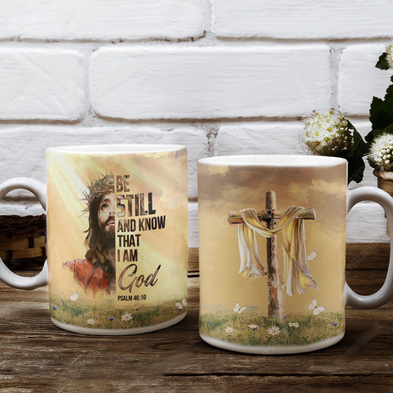 Jesus Coffee Mugs, Infinite halo, Wooden cross, Be still and - Inspire ...
