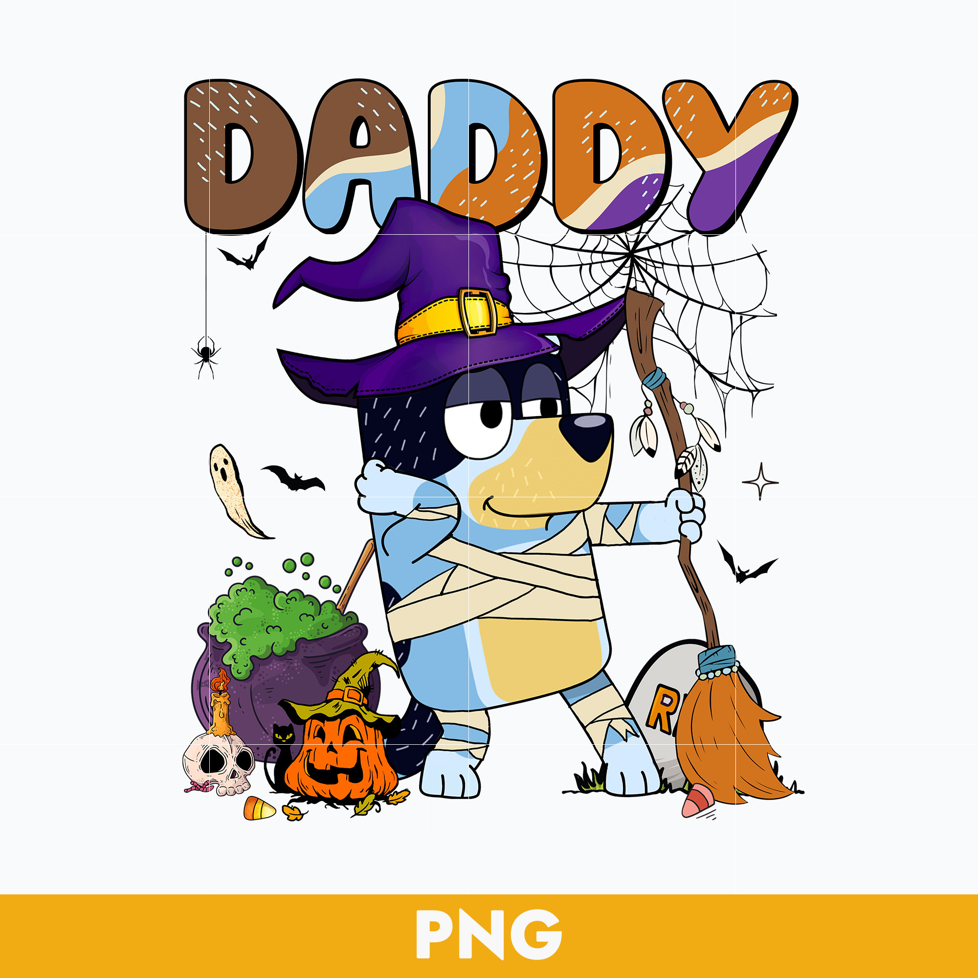Bluey Daddy Halloween Png, Bluey Bandit Png, Bluey Halloween | Inspire ...