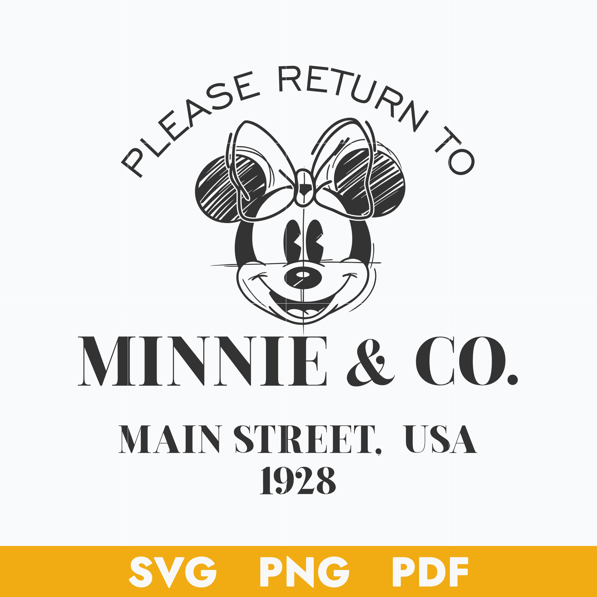 Minnie & Co Main Street USA 1928 Svg, Minnie Mouse Svg, Fami | Inspire ...