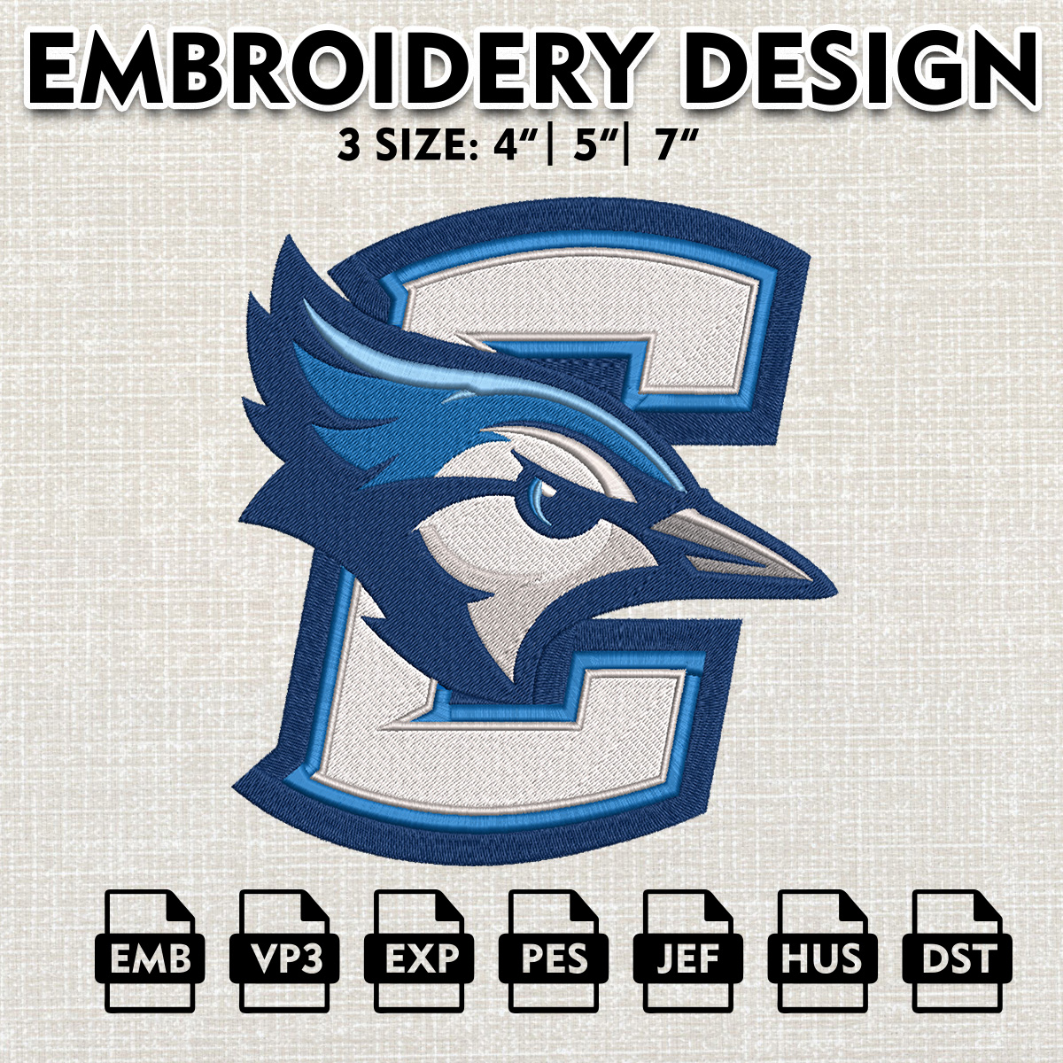 NCAA Logo Embroidery Designs, Creighton Bluejays Embroidery | Inspire ...