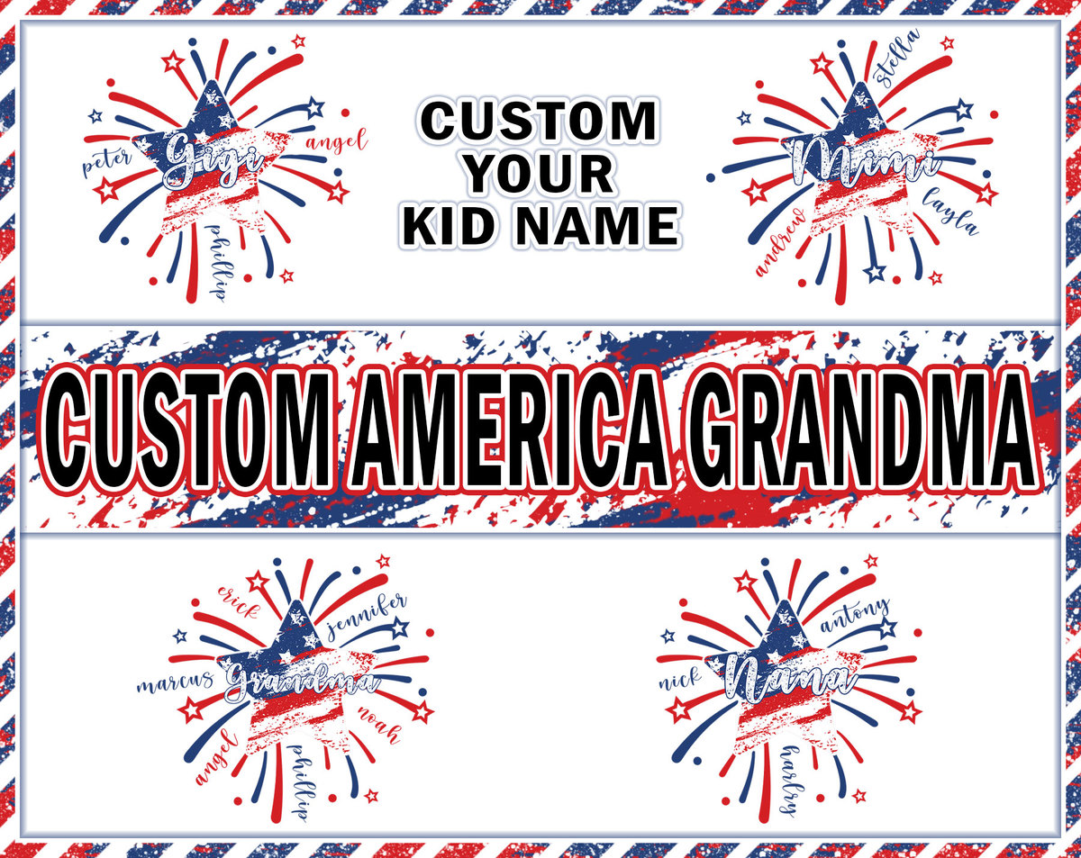 CUSTOM America Nana/Gigi/ Mimi Png Bundle, Fourth Of July Su - Inspire ...