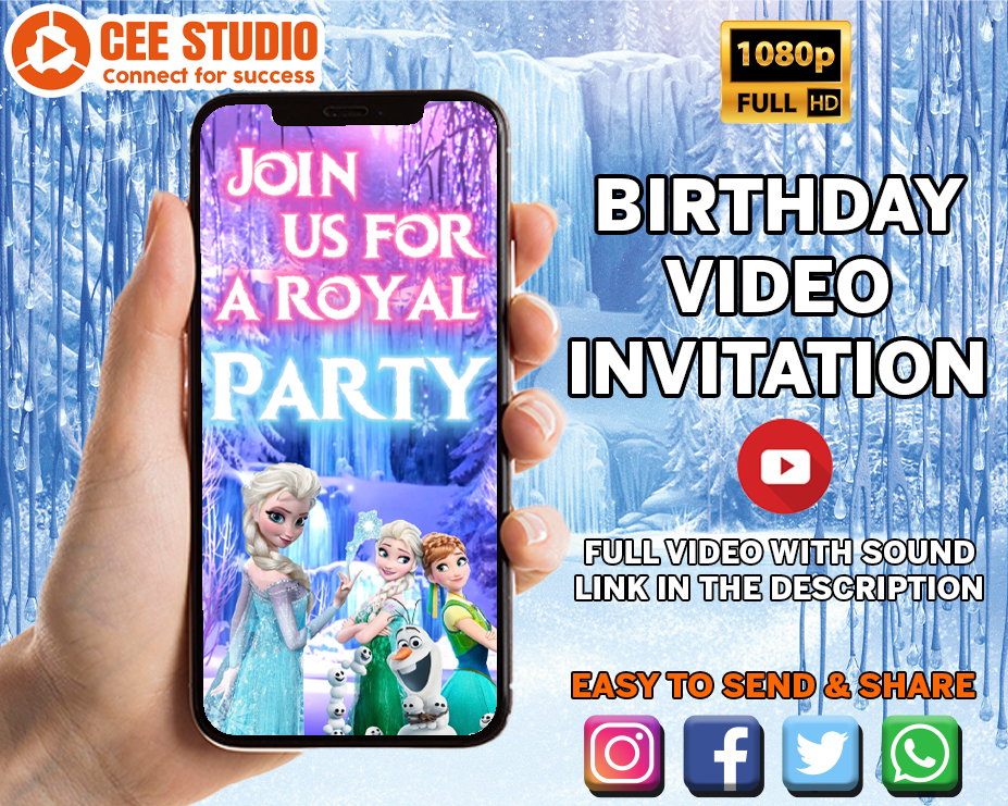 Frozen Invitation, Frozen Video Invitation, Frozen Birthday | Inspire ...