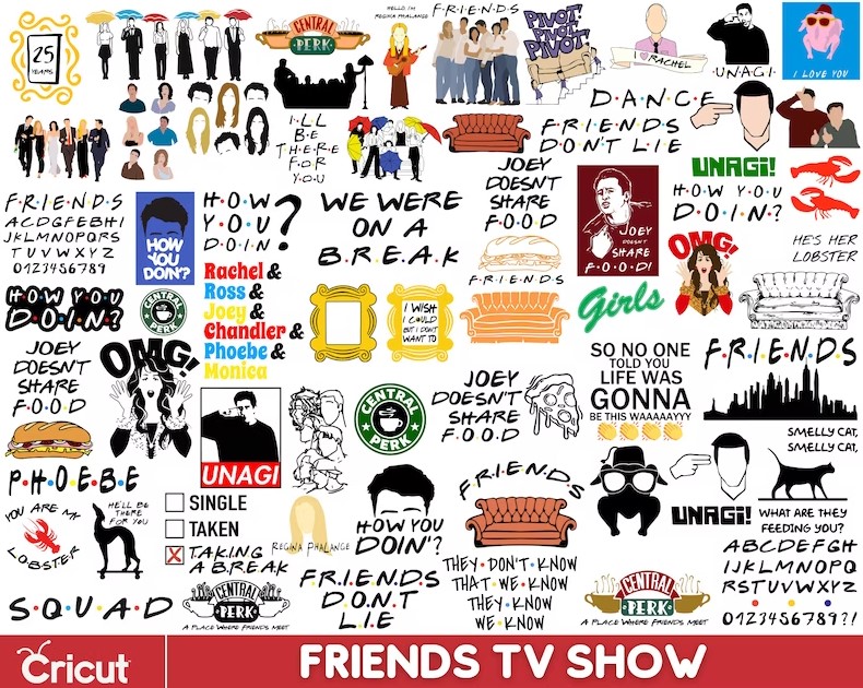 Friends SVG,Friends TV Show Bundle, layered files,cricut svg - Inspire Uplift