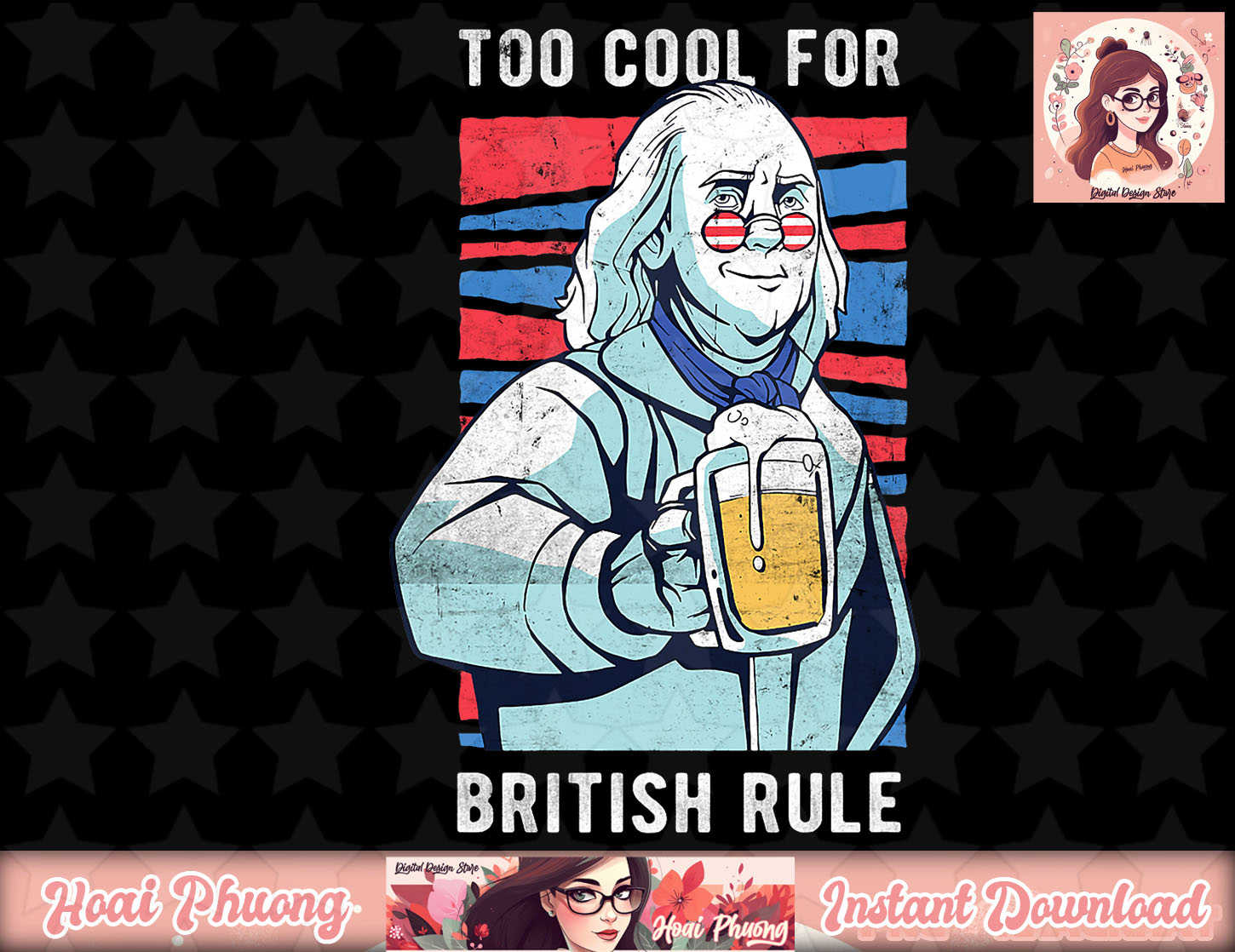 Too Cool For British Rule - Benjamin Franklin 4th of July pn | Inspire ...